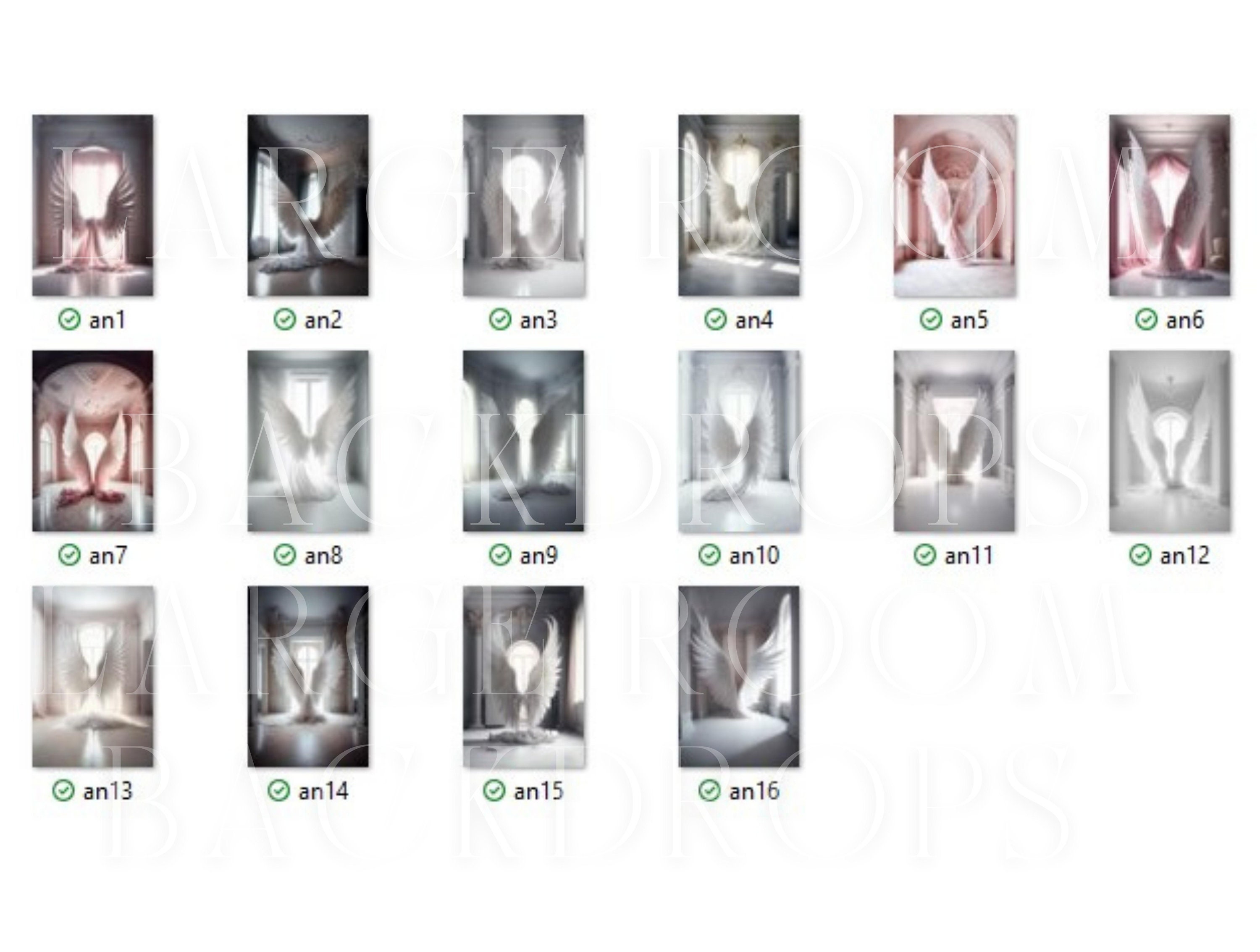 16 Digital Backdrops Angel Wings Digital Backgrounds - Etsy