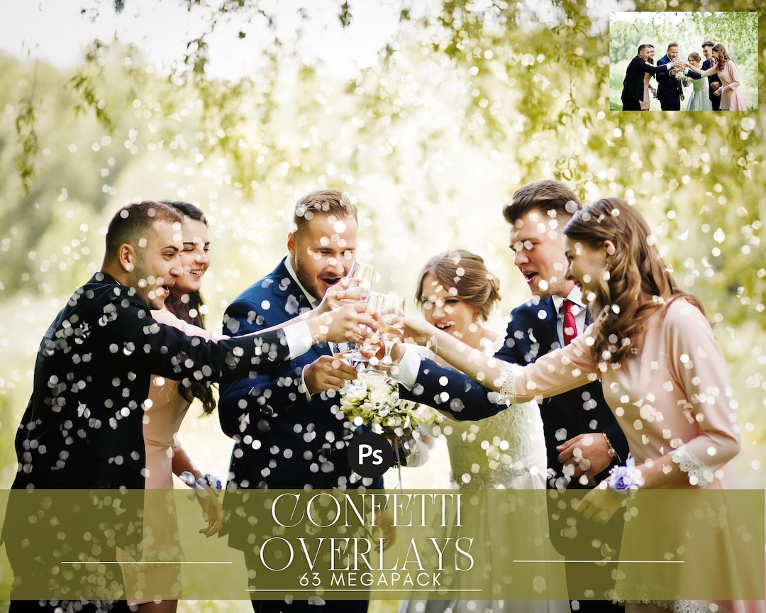 63 CONFETTI OVERLAYS, Photoshop Overlays, Confetti, Confetti Overlay ...