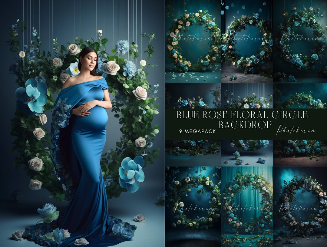 Floral Ring Backdrop Overlays, Maternity Overlays for Photoshop, Ring ...