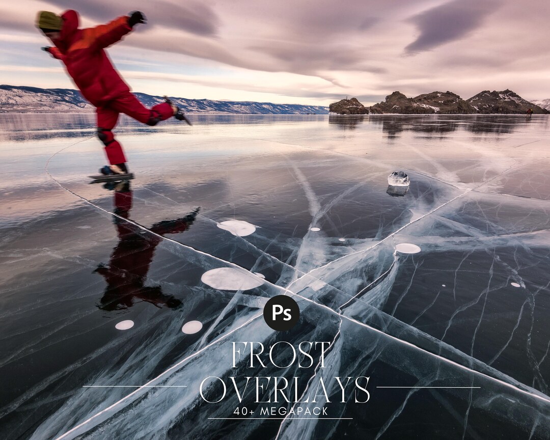 Frost Photoshop Overlays, Photo Overlays Package, Ice Winter Snow ...