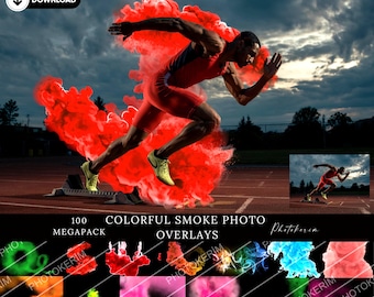 Color Smoke Burst: Photo Overlays for Sports Portraits, Dramatic Studio ...