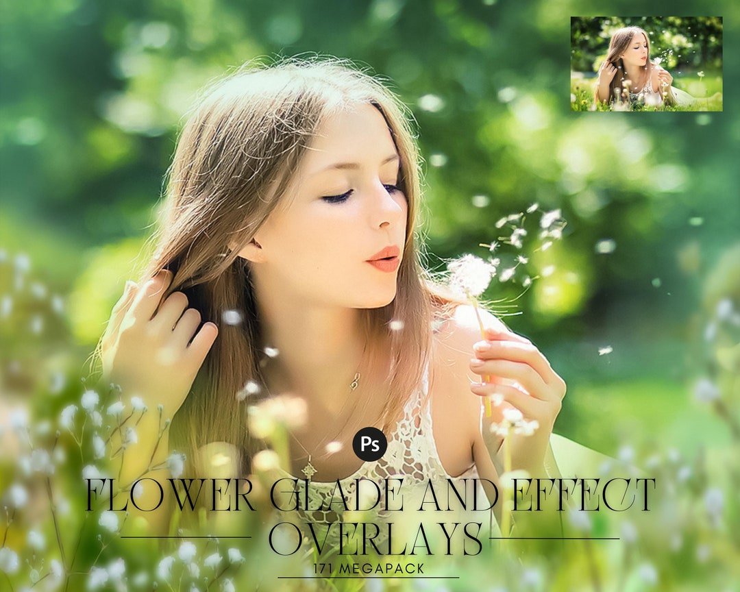 Flower Glade Photoshop Overlays, Flowering Field Photo Overlays ...