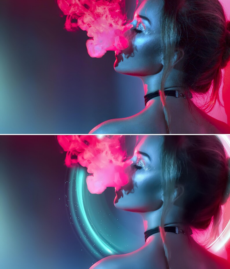 35 Neon Light Flare Effects Overlays Neon Overlays Neon - Etsy