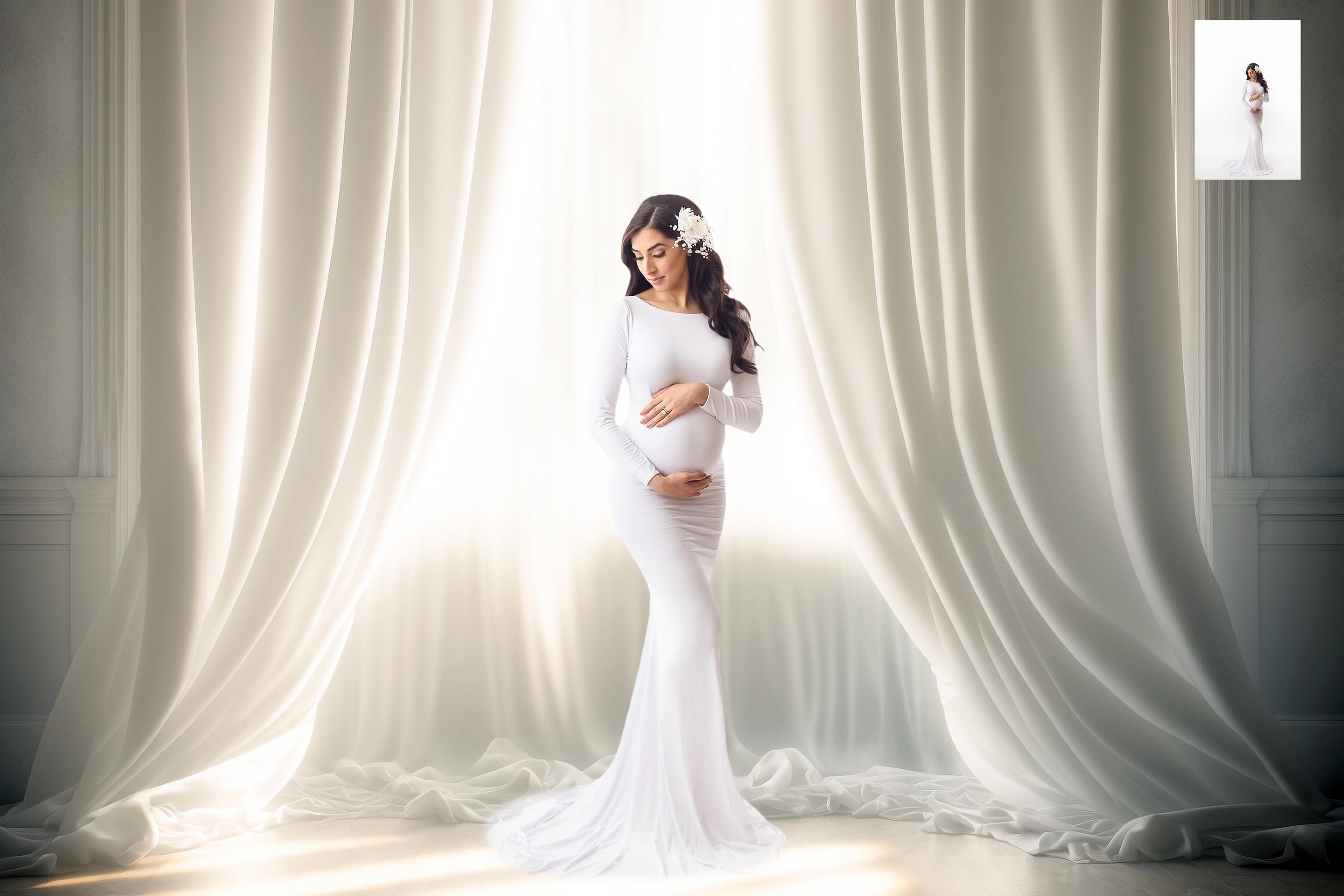 30 X White Sheer Curtain Wall Decor Background Digital - Etsy