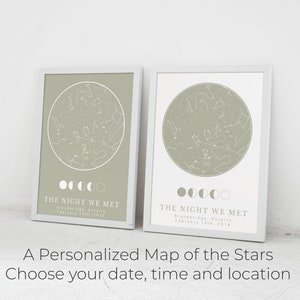 Personalized Star Map, Map of the Stars, Constellation Map, Custom Star ...