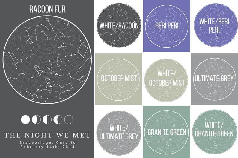 Personalized Star Map, Map of the Stars, Constellation Map, Custom Star ...