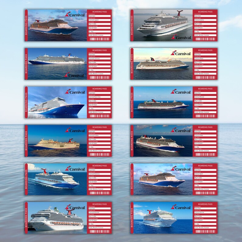 Carnival Cruise, Editable Crise Ticket Template, Surprise Cruise Gift ...