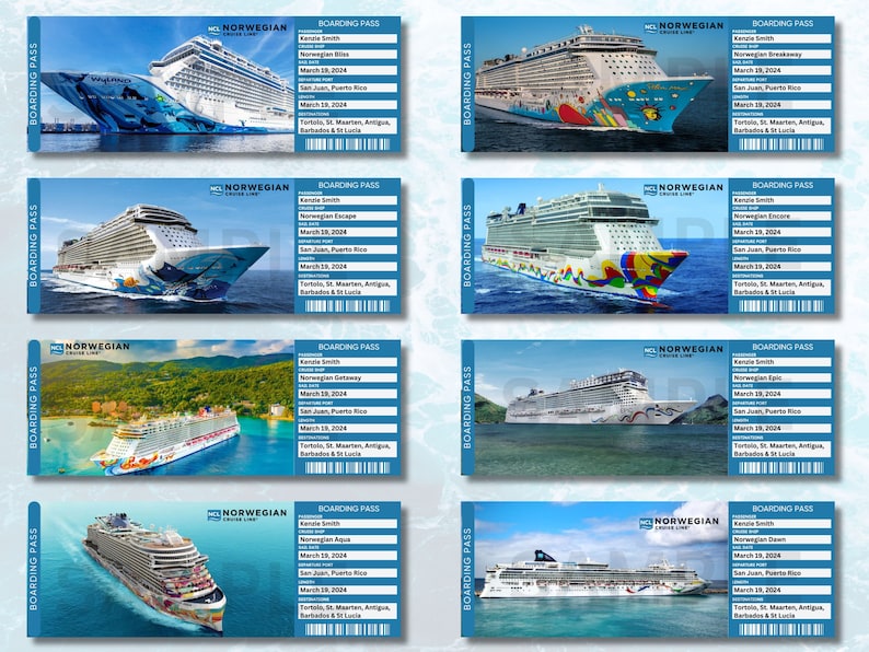 Norwegian Cruise Ticket Template, Surprise Vacation Gift (digital ...