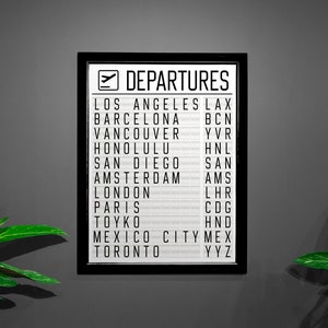 Departure Board L Travel Poster L Aviation Gift L Personalized Travel ...