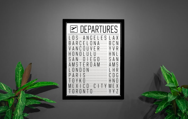Departure Board L Travel Poster L Aviation Gift L Personalized Travel ...