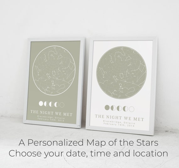 Personalized Star Map Map of the Stars Constellation Map | Etsy Canada