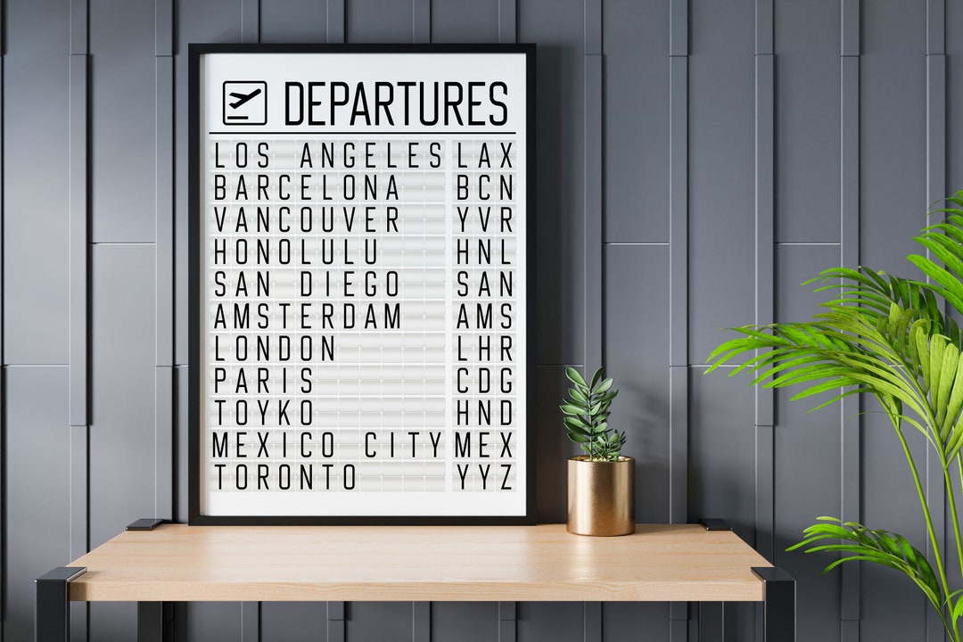 Departure Board L Travel Poster L Aviation Gift L Personalized Travel ...