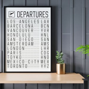 Departure Board L Travel Poster L Aviation Gift L Personalized Travel ...