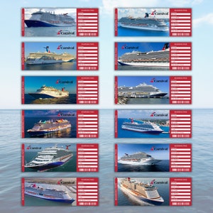 Carnival Cruise, Editable Crise Ticket Template, Surprise Cruise Gift ...
