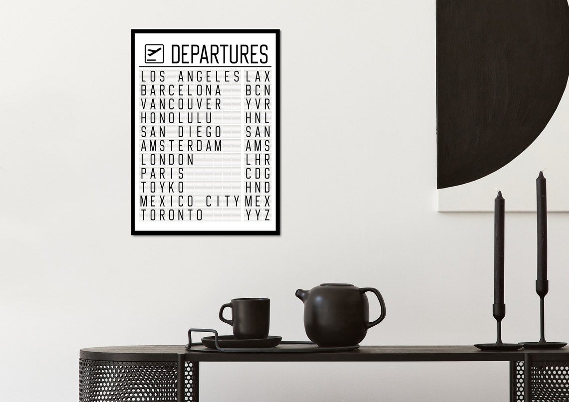 Departure Board L Travel Poster L Aviation Gift L Personalized Travel ...
