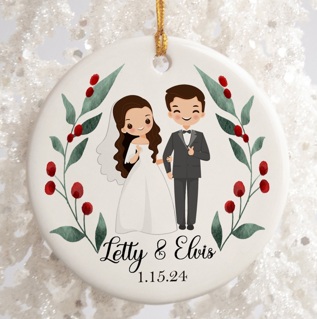 Personalized Wedding Ornament - Bride and Groom Keepsake Gift - Wedding ...