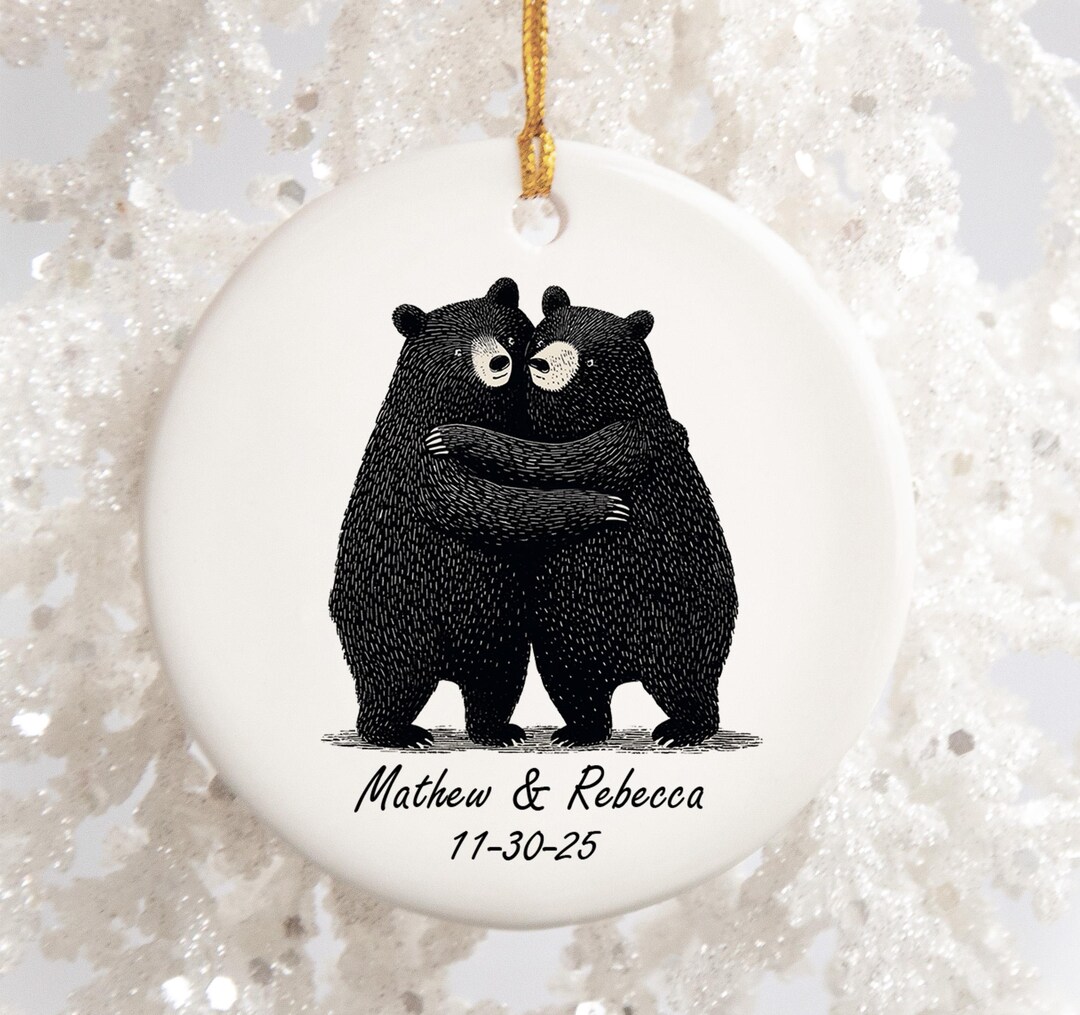 Personalized Hugging Bears Ornament: Ceramic Couple's Gift - Etsy