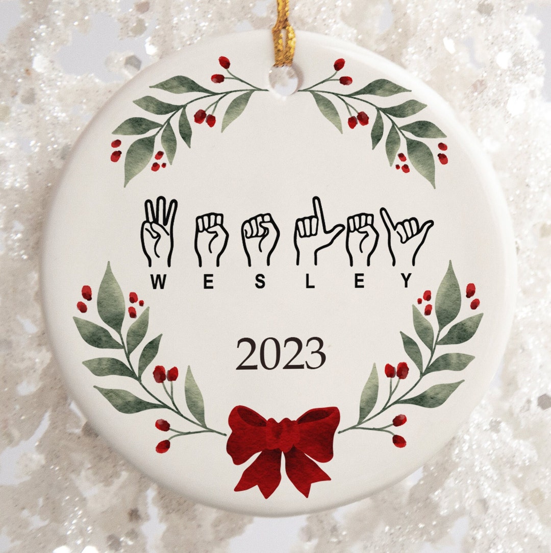 Sign Language Ornament - ASL Personalized Name Sign Language ...