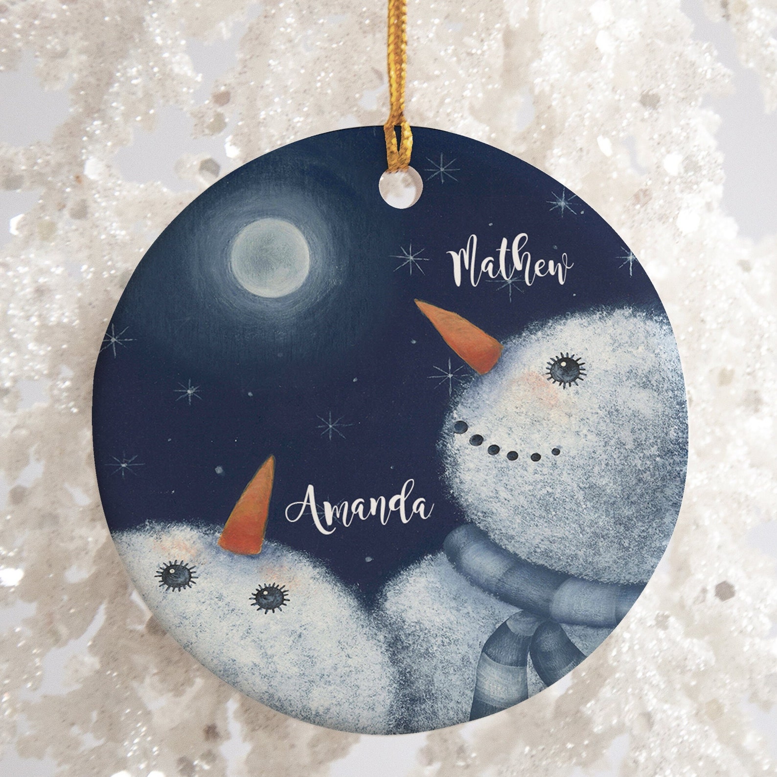 Personalized Snowman Ornament - Snowman Christmas Ornament - Cute ...