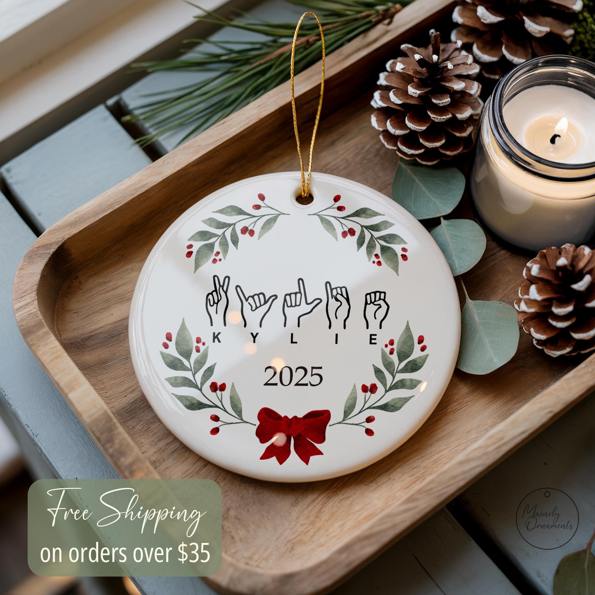 American Sign Language Ornament - ASL Personalized Name - Unique ...