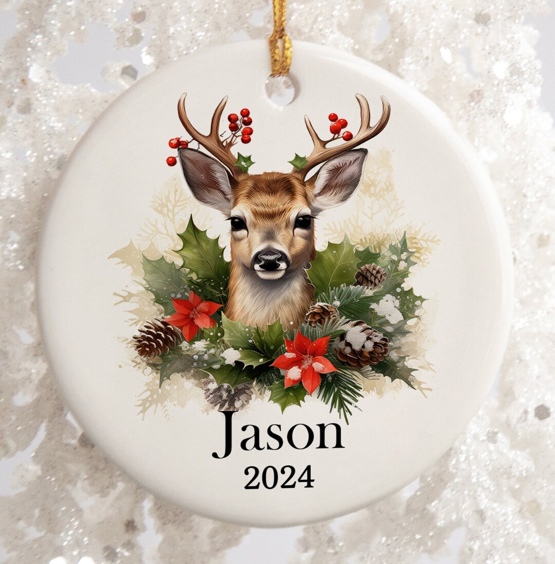 Personalized Buck Christmas Ornament - Personalized Deer Ornament ...