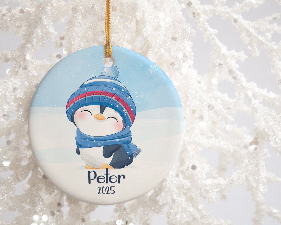 Personalized Penguin Ornament - Christmas Penguin Ornament - Penguin ...
