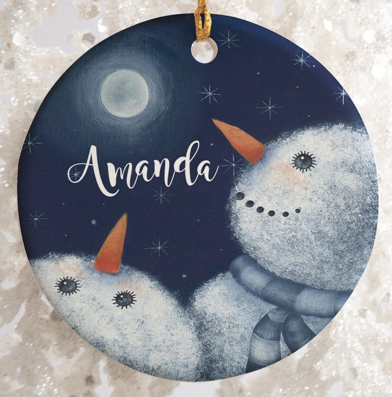 Personalized Snowman Ornament - Snowman Christmas Ornament - Cute ...