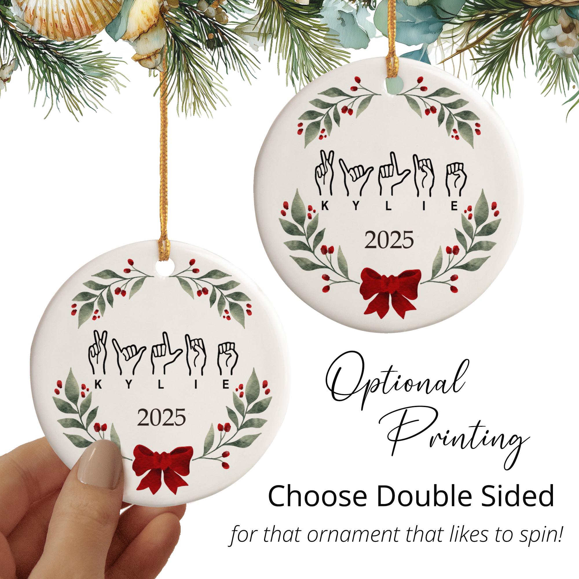 American Sign Language Ornament - ASL Personalized Name - Unique ...