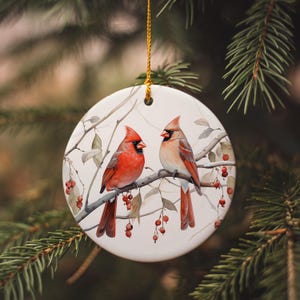 Cardinals Christmas Ornament -male and Female Cardinal Ornament ...