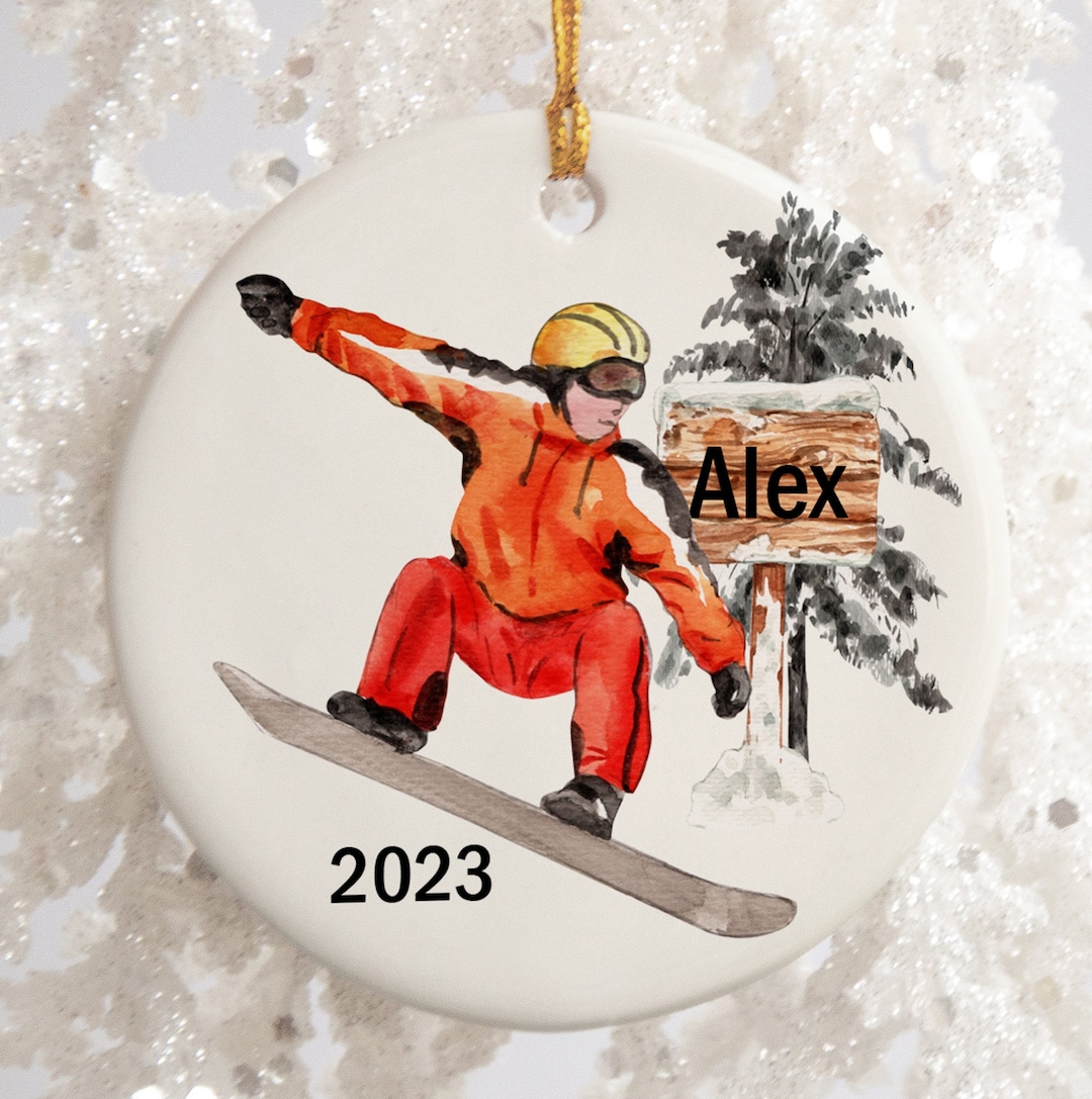 Snowboarding Ornament - Personalized Snowboarder Ornament - Snow ...