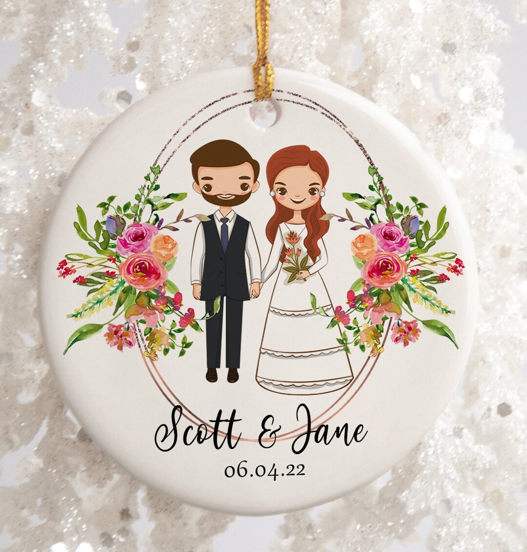 Custom Wedding Ornament -bride and Groom Gift - Ceramic, Metal, or ...