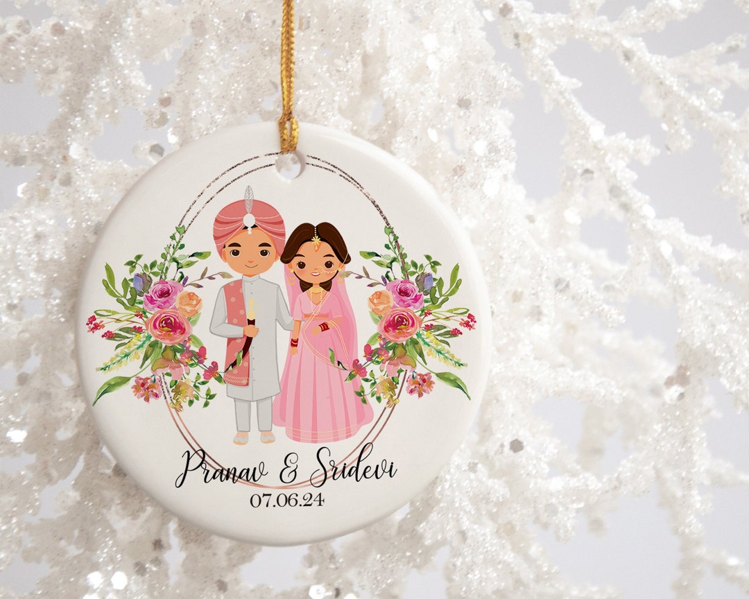 Personalized Indian Wedding Gift - Custom Wedding Ornament - Indian ...