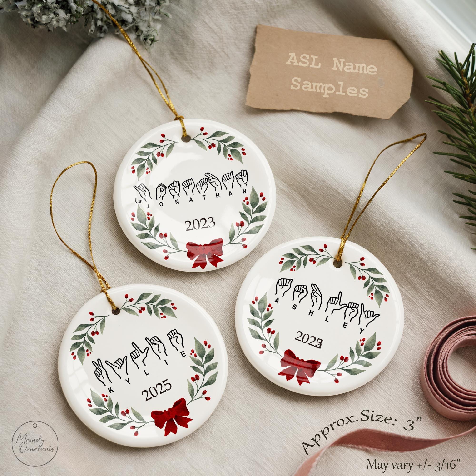 American Sign Language Ornament - ASL Personalized Name - Unique ...