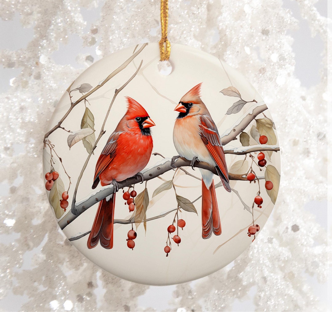 Cardinals Christmas Ornament -male and Female Cardinal Ornament - Memorial Ornament - Bird ...