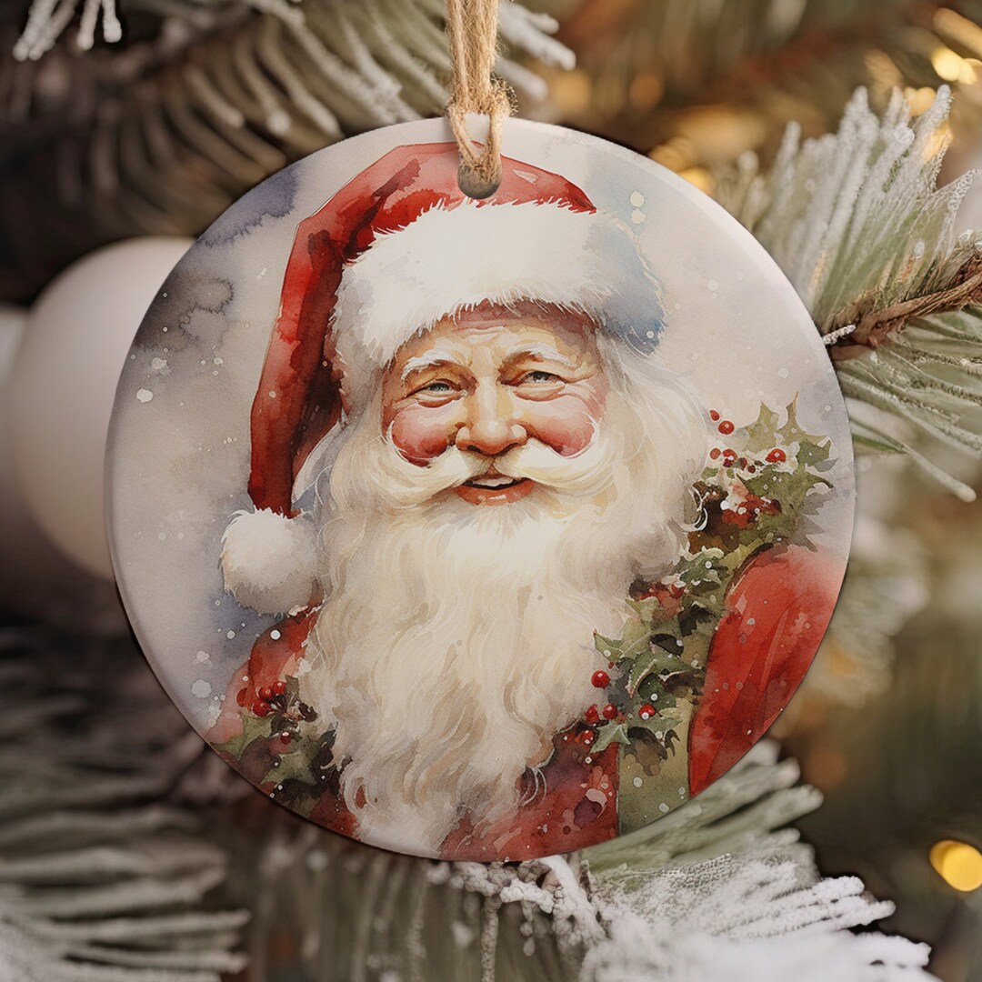 Santa Christmas Ornament, Realistic Santa Ornament, Personalized ...