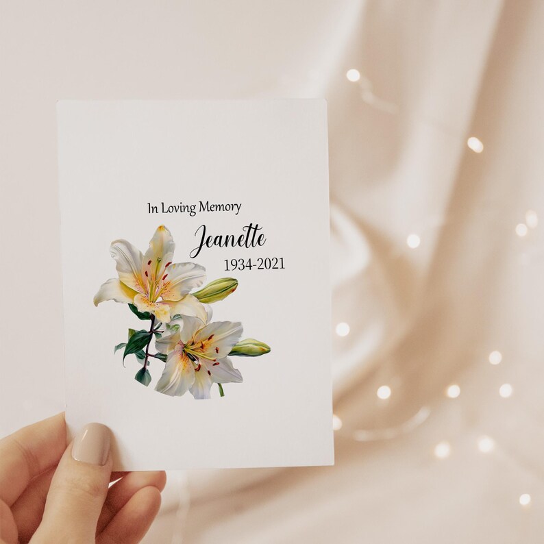 Personalized White Lilies Memorial Ornament: Custom Name & Year - Etsy