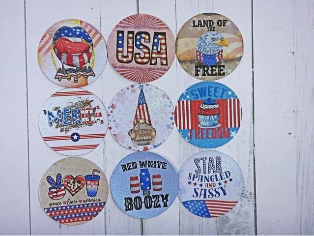Patriotic Cardstock for Freshies Round Card Stock Set of 25 - Etsy