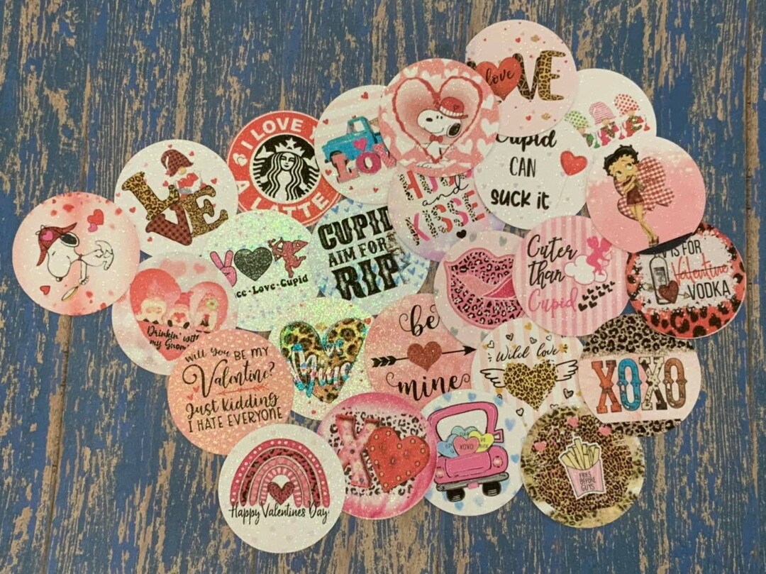 Cardstock for Freshies, Valentine Love Mixer Round Card Stock, Set of ...