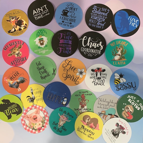 Cardstock for Freshies Round Set of 25 Cut Sayings and - Etsy