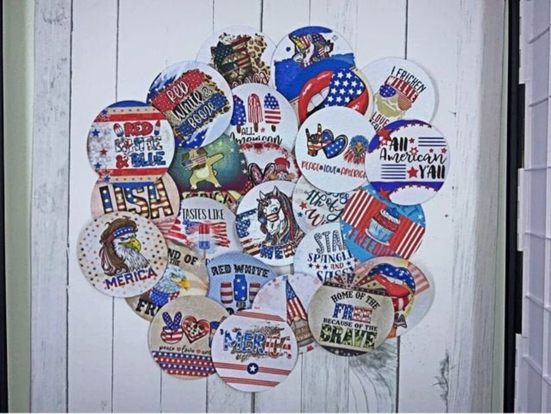 Patriotic Cardstock for Freshies, Round Card Stock Set of 25 - Etsy