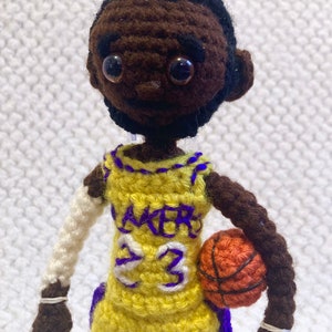 Crochet LA Lakers Lebron James Doll, Custom Crochet Basketball Player ...
