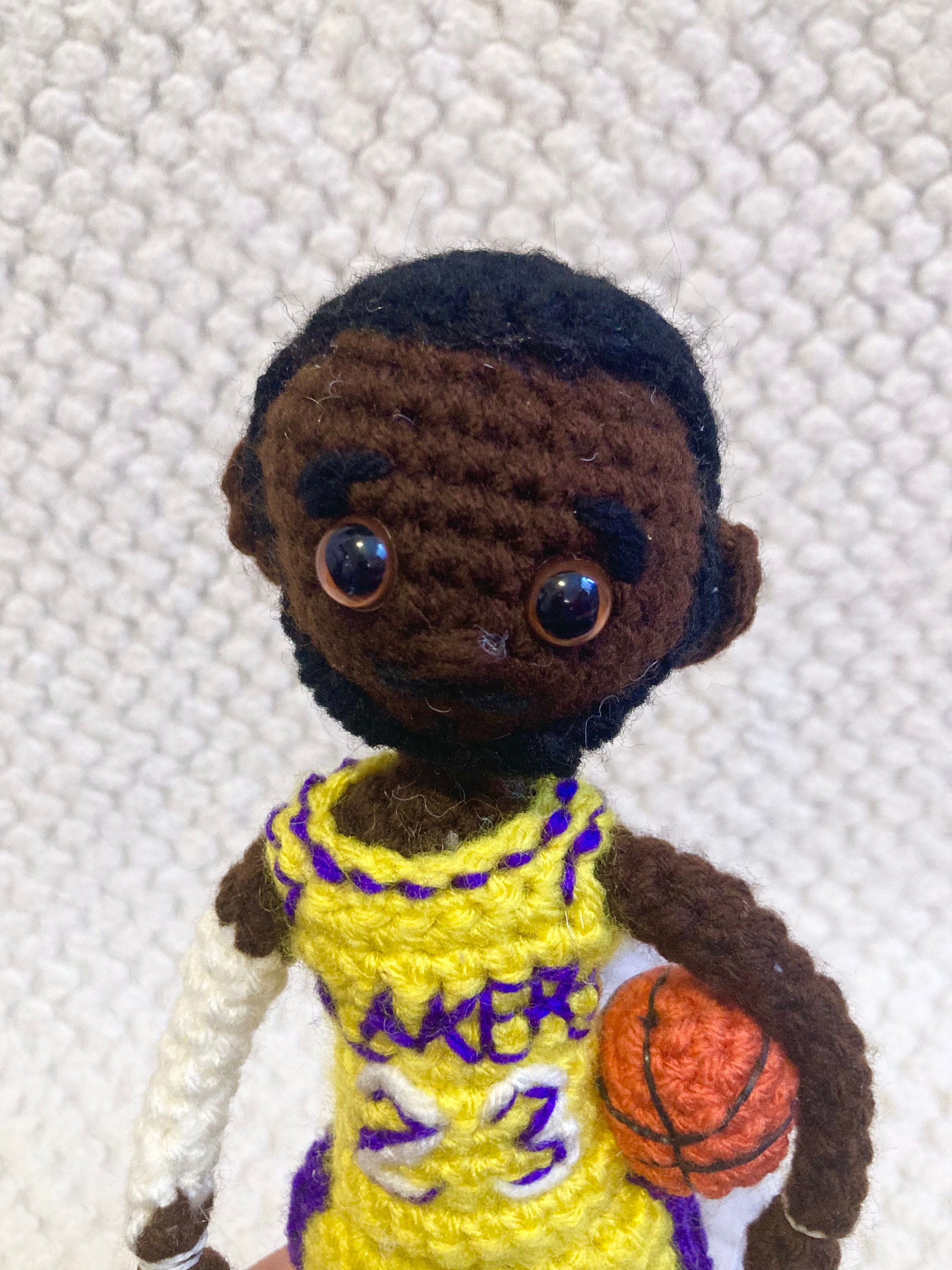 Crochet LA Lakers Lebron James Doll, Custom Crochet Basketball Player ...