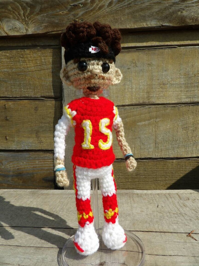 Crochet Kansas City Chiefs Patrick Mahomes Doll Handmade Custom ...