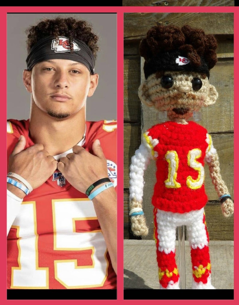 Crochet Kansas City Chiefs Patrick Mahomes Doll Handmade Custom ...