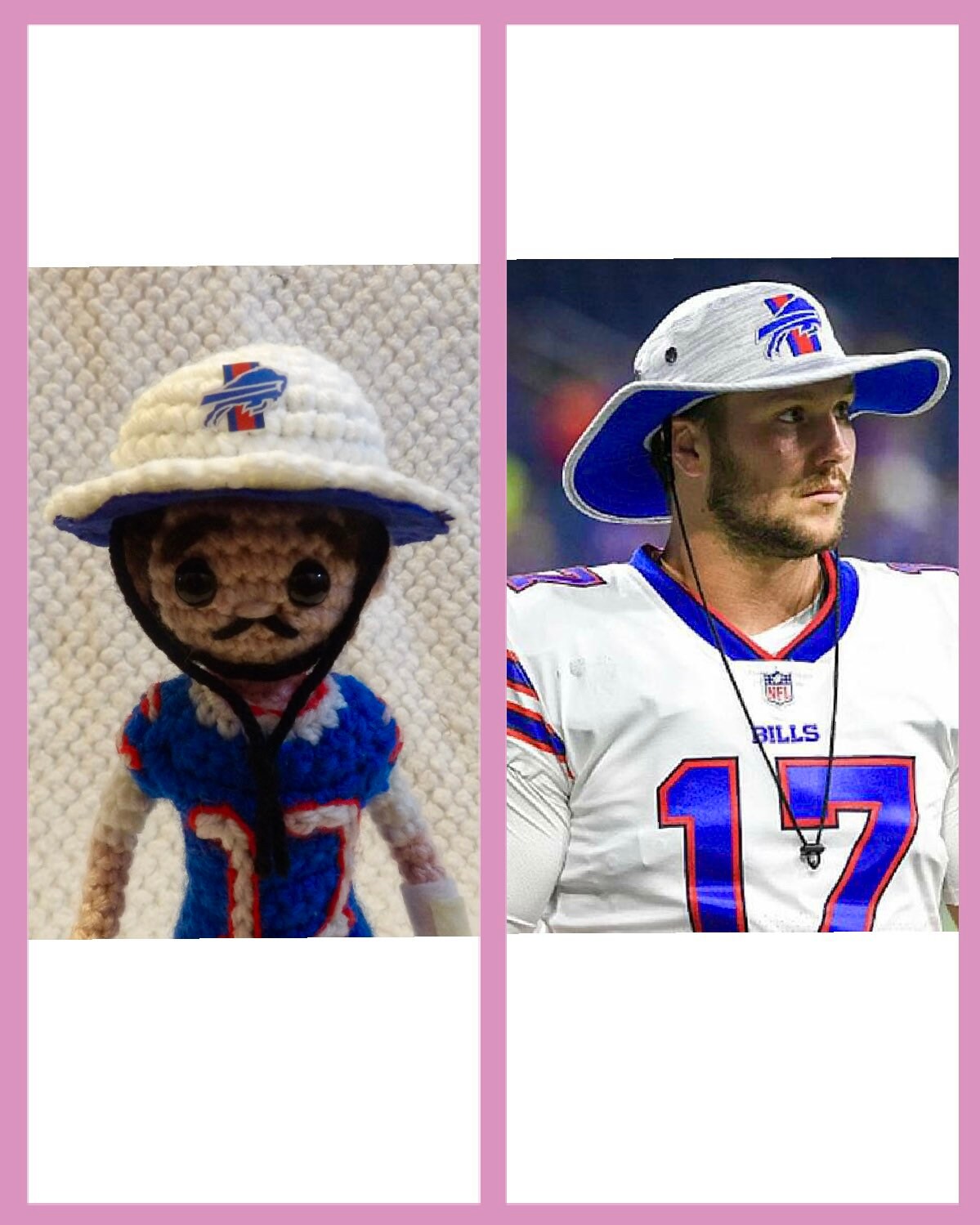 Crochet Buffalo Bills Josh Allen Doll Wearing Hat, Custom Personalized ...