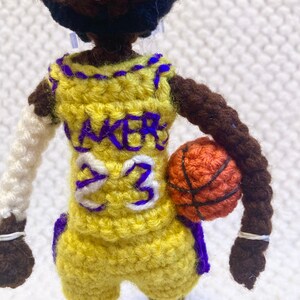 Crochet LA Lakers Lebron James Doll, Custom Crochet Basketball Player ...