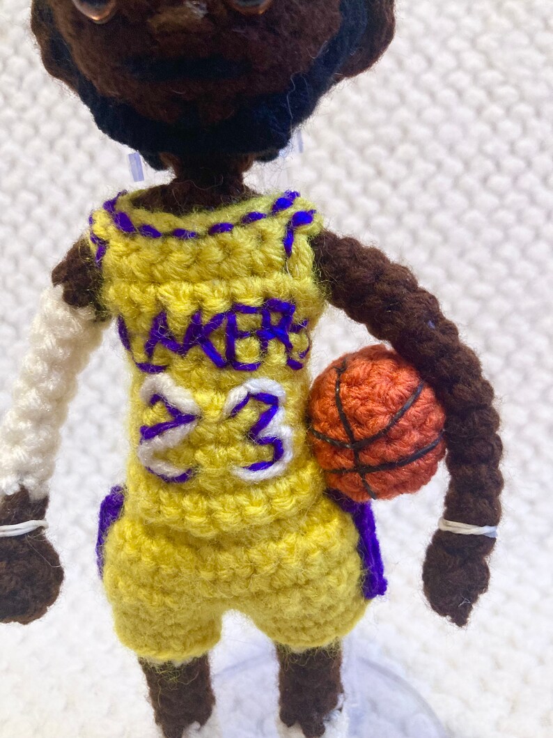 Crochet LA Lakers Lebron James Doll, Custom Crochet Basketball Player ...