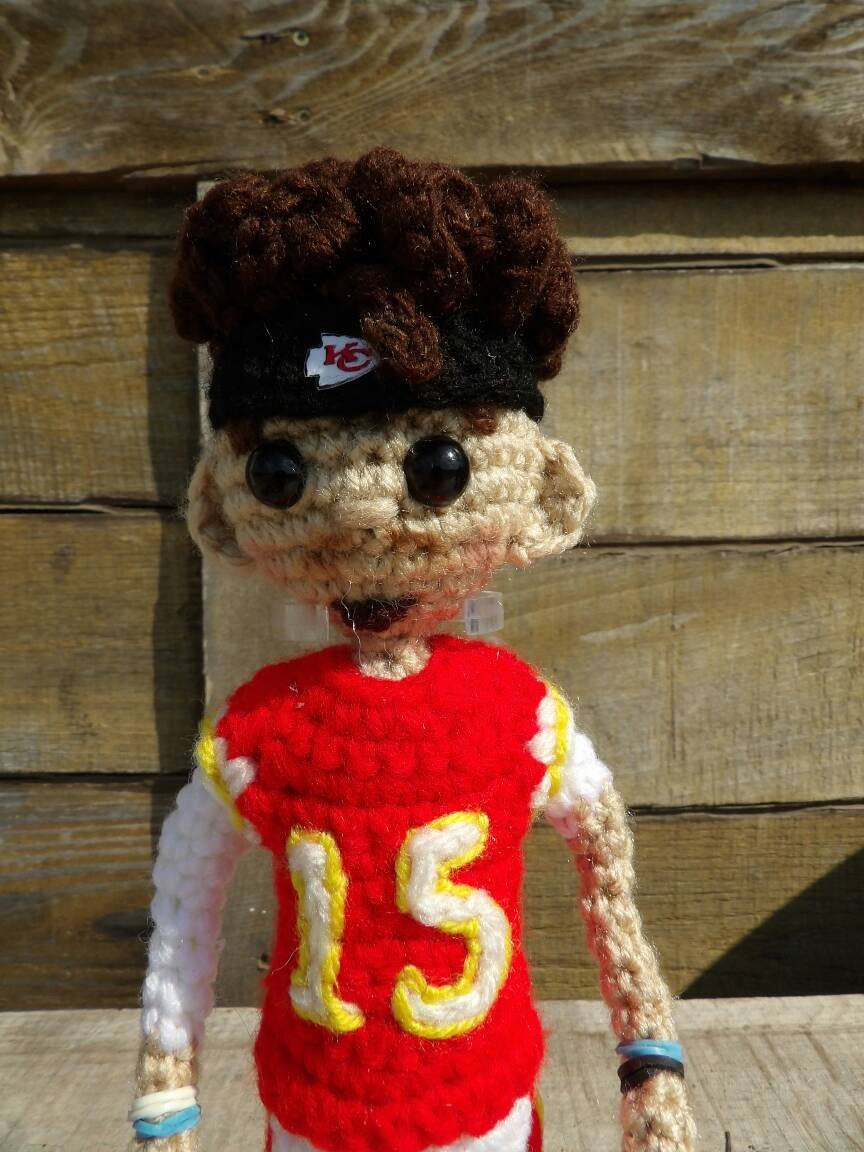 Crochet Kansas City Chiefs Patrick Mahomes Doll Handmade Custom ...