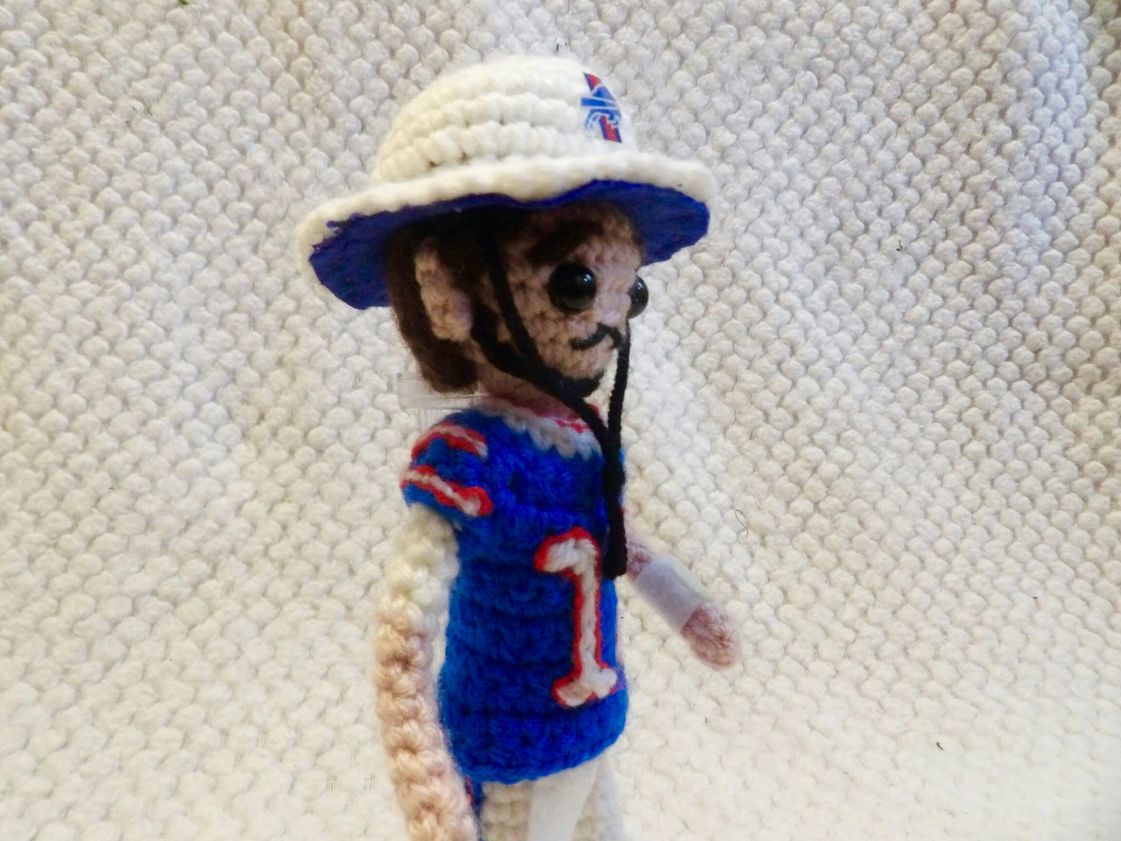 Crochet Buffalo Bills Josh Allen Doll Wearing Hat, Custom Personalized ...