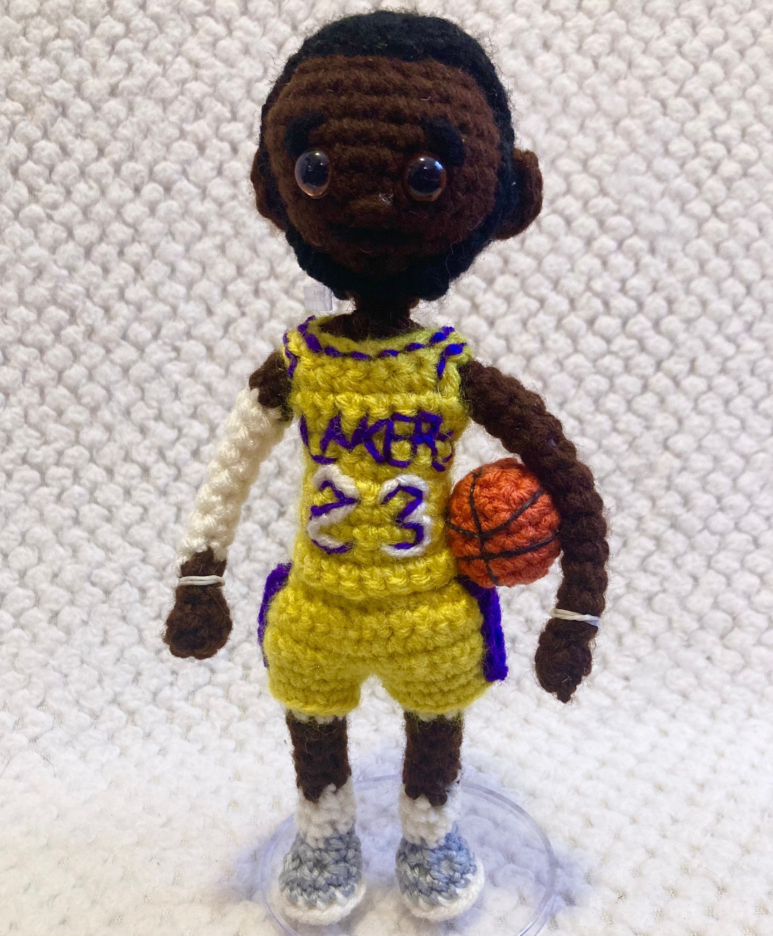 Crochet LA Lakers Lebron James Doll, Custom Crochet Basketball Player ...